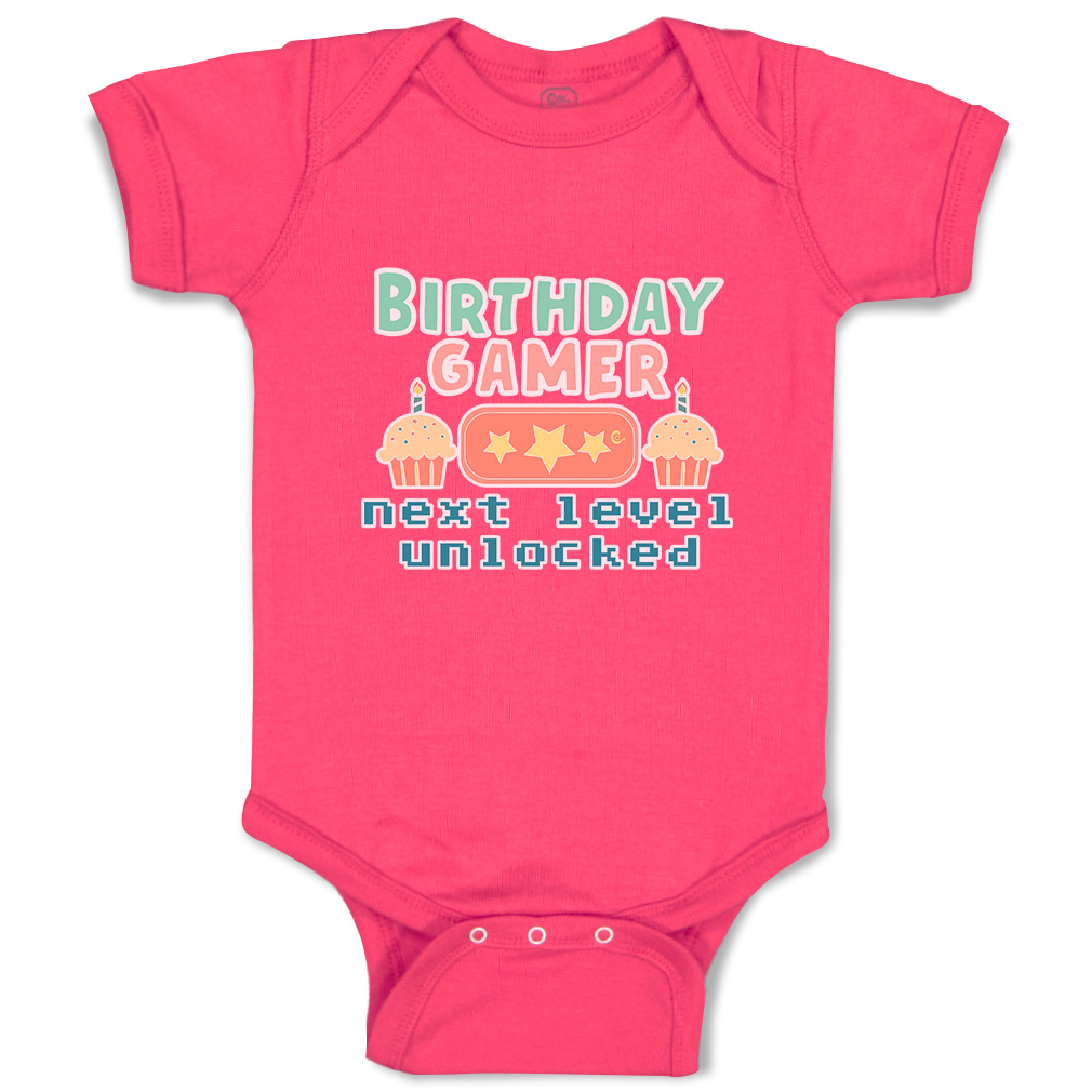 Baby Bodysuit Birthday Gamer Next Level Unlocked Cotton Boy & Girl Baby ...