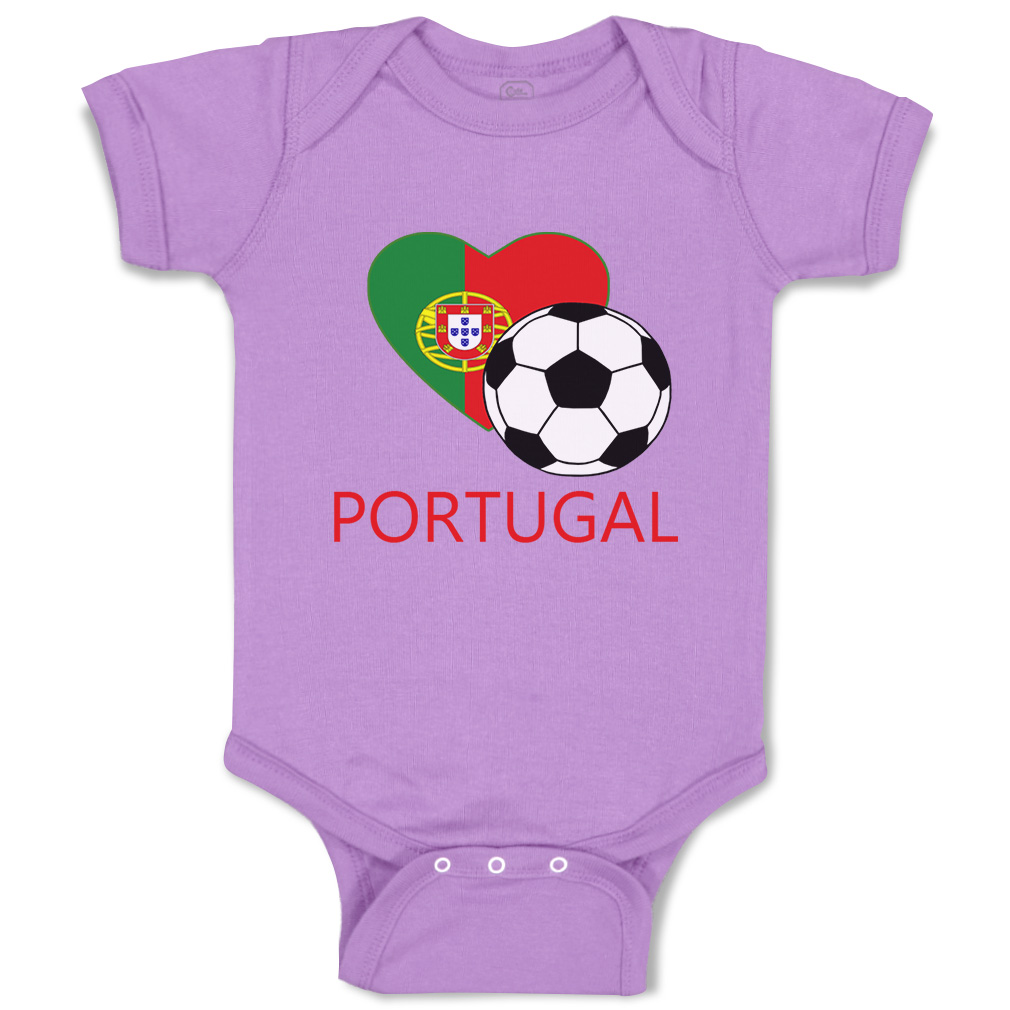 Baby Bodysuit Baby Bodysuit Love Soccer Heart Portugal Style 2 Cotton ...