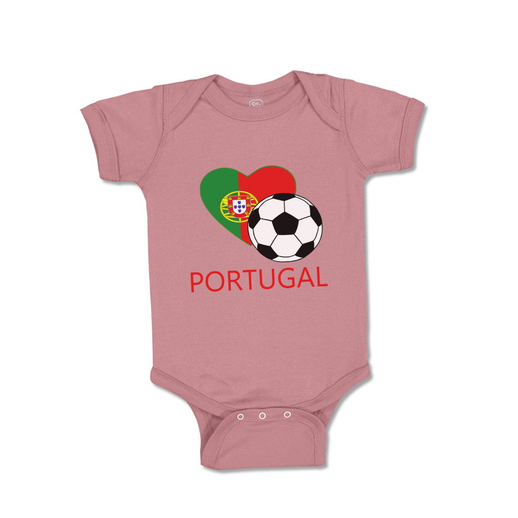 Baby Bodysuit Baby Bodysuit Love Soccer Heart Portugal Style 2 Cotton ...